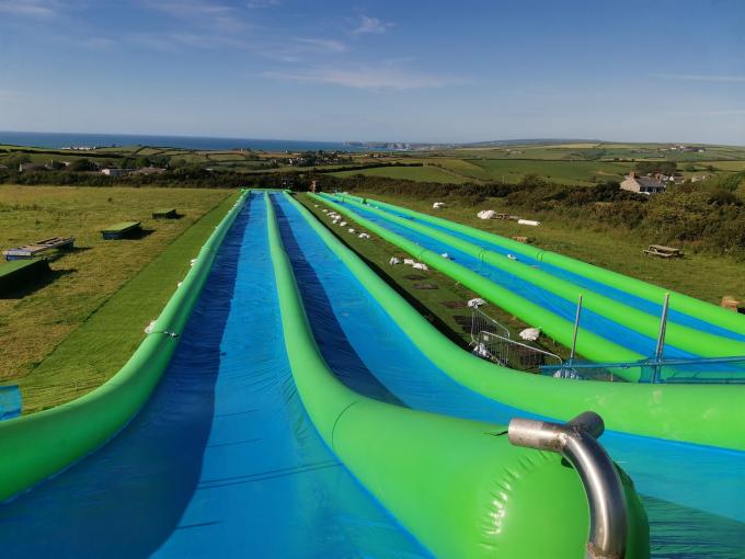 100m Giant Inflatable Slip N Slide With Pool For Kids And Adults