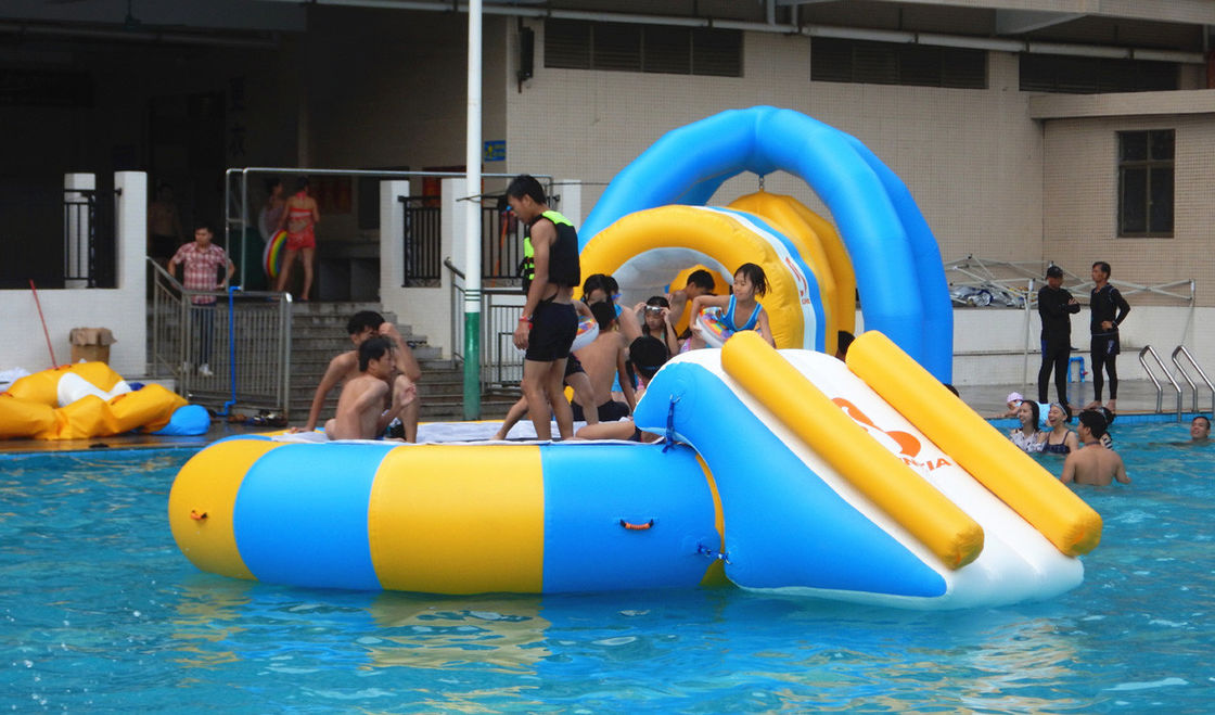 0.9mm PVC Tarpaulin Inflatable Water Trampoline Combo For Swimming Pool